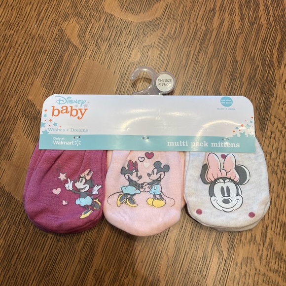 Disney | Accessories | Nwt Disney Baby Set Of 3 Multipack Of Mittens ...